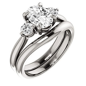 2 CT Oval Cut VVS1 Colorless Moissanite Engagement Ring Set, Wedding/Bridal Ring Set, Sterling Silver Vintage Antique Anniversary Promise Ring Set Gift for Her (7.5)