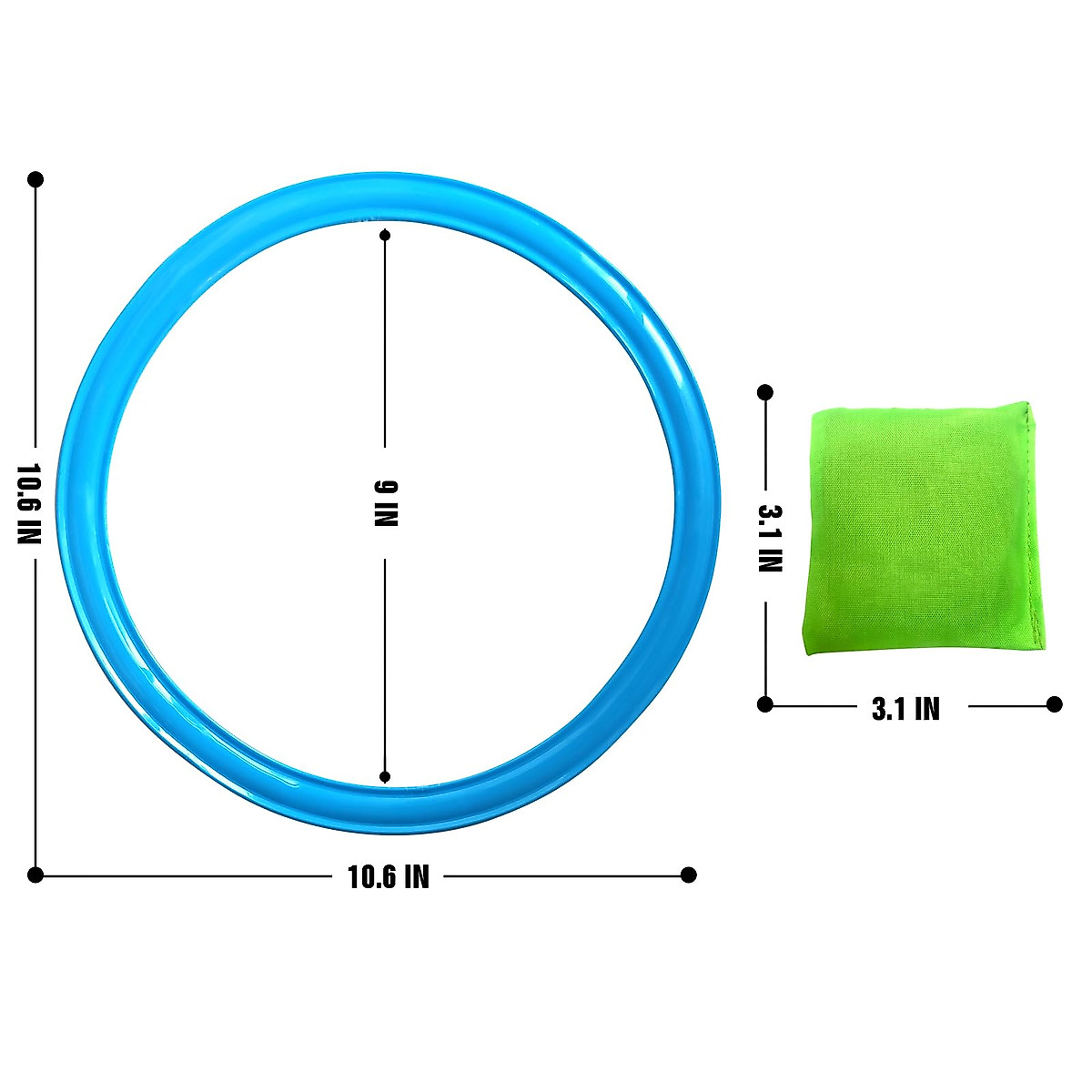 GOODLYSPORTS 2-In-1Hopscotch & Bean Bag Toss,Combine Hopscotch Rings with Bean Bag Toss Game, Bean Bag Toss Game for Kids,Hopscotch Outdoor Game,Agility Rings,Fun Playground Toys for Boys and Girls