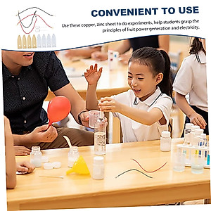 KICHOUSE 1 Set Battery Experiment Kit Fruit Experiment Tools Fruit Battery Experiment Supplies Anode for Zinc Electroplating Electrode Strips Fruit Battery Experiment Anode Copper