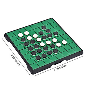 MusicTree Magnetic Reversi Othello Board Game Set with Folding Board Classic Games Educational Toys