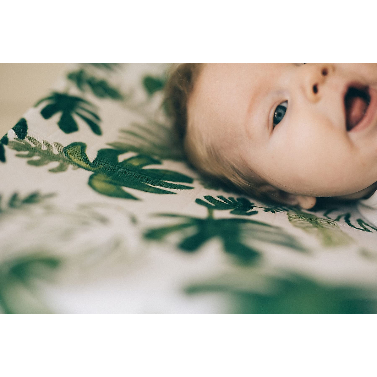 Little Unicorn – Tropical Leaf Changing Pad Cover | 100% Cotton Muslin | Super Soft | Baby Diaper Changing | Machine Washable | 16” x 32”