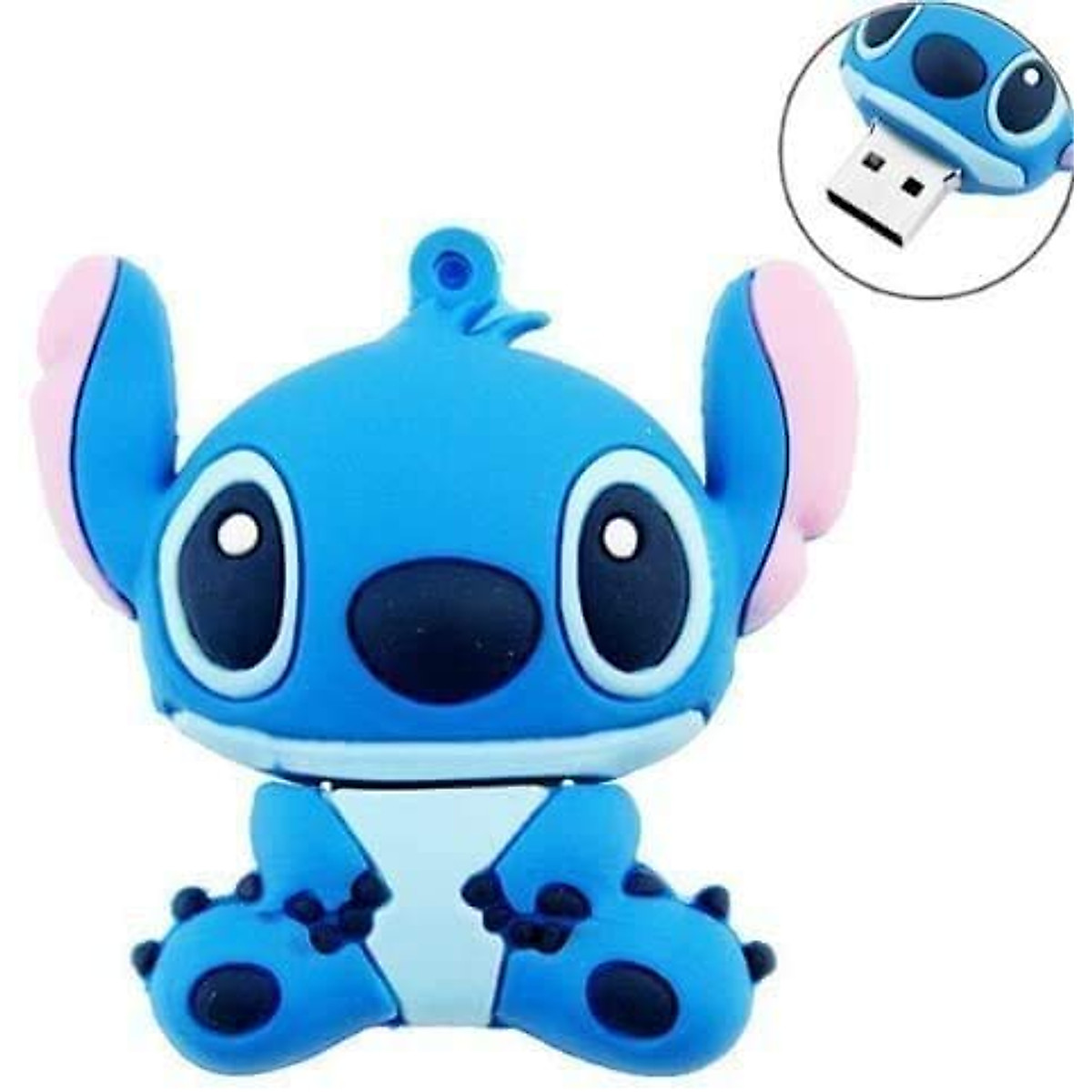 Novelty Stitch Blue Shape Design 64GB USB 2.0 Flash Drive Cute Memory Stick Stitch Keychains Thumb Drive Data Storage Pendrive Cartoon Jump Drive Gift…