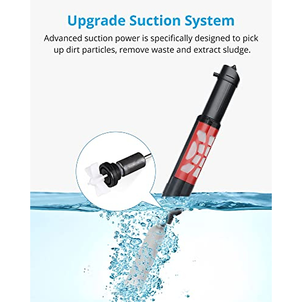 NICREW Automatic Gravel Cleaner, Electric Aquarium Vacuum Cleaner, 2 in 1 Sludge Extractor for Medium and Large Tanks