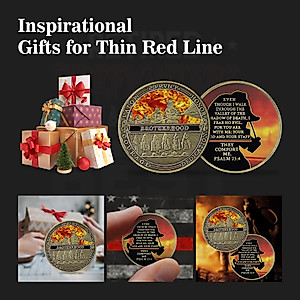 BHealthLife Fire Helmet Firefighters Creed Challenge Coin Fire Department Retire Thank You Gift