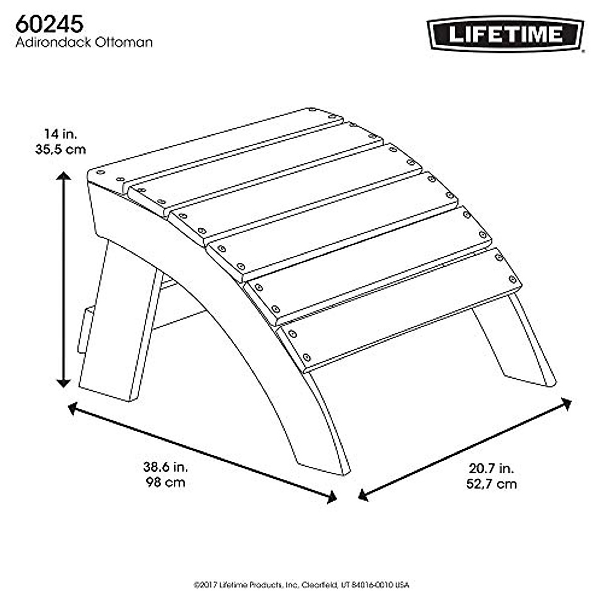 Lifetime 60245 Adirondack Ottoman, Brown