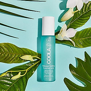COOLA Organic Makeup Setting Spray with SPF 30, Hydrating Makeup Protection & Sunscreen made with Cucumber & Aloe Vera, Dermatologist Tested, Alcohol Free, 1.5 Fl Oz