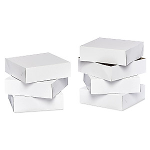 American Greetings Square White Gift Boxes with Lids for Birthdays, Easter, Mother's Day, Father's Day, Graduation and All Occasions, (6-Boxes, 9'' x 9'')