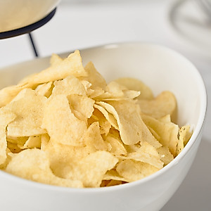 Gomakren 3 Tiered Oval Serving Bowl With Collapsible Metal Rack, Dessert Appetizer, Candy Chip Dip, Fruit, Vegetable Bowl Set, White Serving Dishes For Entertaining (Black)