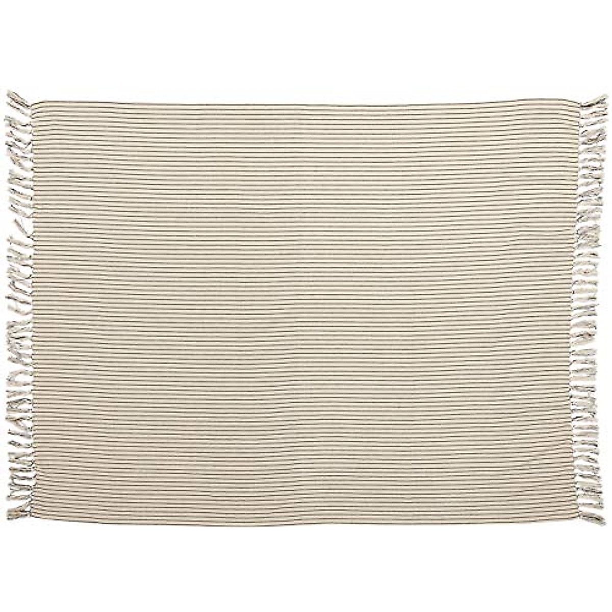 Piper Classics Katie's Vintage Stripe Throw Blanket, 70" L x 55" W, Oversized, Urban Rustic Farmhouse Bedding, Natural Cream w/Black Stripes Blanket