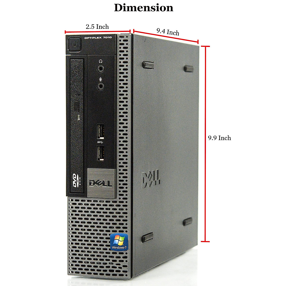 Dell OptiPlex 7010 USFF Computer Desktop PC, Intel i5 3.2GHz, 8GB Ram, 120GB SSD Drive, WiFi & Bluetooth, Wireless Keyboard and Mouse, 24 Inch FHD Monitor, Webcam, Windows 10 (Renewed)