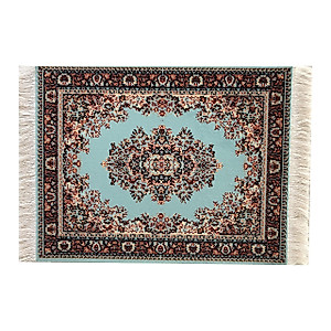 Set of 4 Dollhouse Rugs, Miniature Doll House Accessory, 6x4 Carpets, Rectangle, Kids Toy Furniture Carpeting Decor