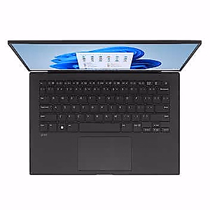LG Gram 14" IPS LCD WUXGA (1920 x 1200) Intel Evo Platform Laptop | 12thGen Intel Core i7-1260P | Backlit Keyboard | Fingerprint Reader | Windows 11 (Black, 16GB RAM | 1TB SSD)