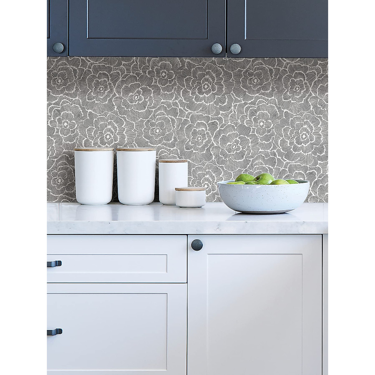 NuWallpaper NUS4047 Charcoal Saraya Peel & Stick Wallpaper, Grey
