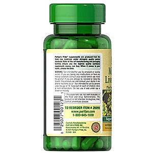 Puritans Pride Milk Thistle Liver Complex, Supports Healthy Liver Function, 90 Count, White