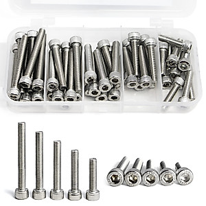 M5 x 20mm 25mm 30mm 35mm 40mm Socket Head Cap Screws Bolts Stainless Steel 304 Metric Machine Hex Socket Screw, 50PCS
