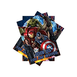 SUTRADHAR 24pcs Superhero Birthday Invitations,Superhero Party Invitations Birthday Party Supplies Decoration (Invitations5)