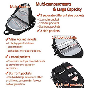 Oslimea Laptop Backpacks for Teen Girls, Aesthetic Backpack for College Middle School, School Bag Anti Theft Travel Daypack Large Bookbags for Women, Black