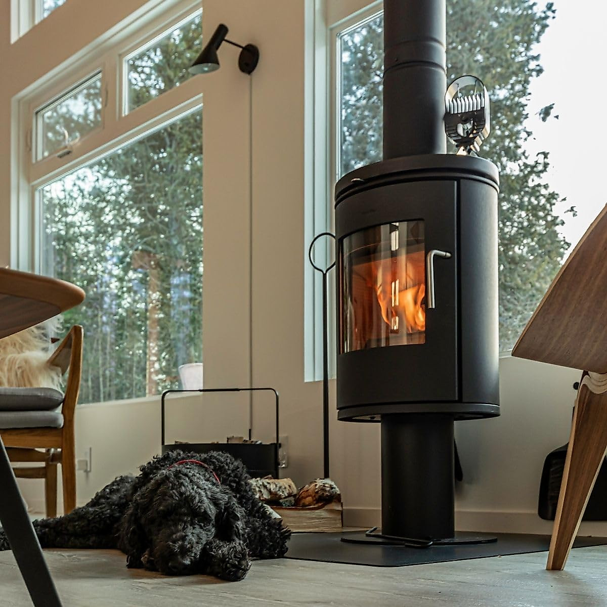 Ecofan® AirDeco I, Superior Performance Stove Fan, Heat Powered, Contemporary Style. Low Start Temperature, 160CFM Nickel Blade, Mid-Sized