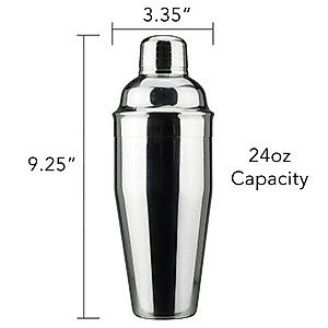 PG Bundle #17-6PC Cocktail Stainless Steel Shaker Set with Set of 4 Moscow Mule Hammered Cups