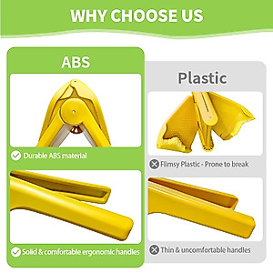 EastLink Lemon Squeezer Manual, Max Juice Extraction Lemon Juicer Squeezer, Easy-to-Use Flat Lemon Lime Squeezer with Leverage to Reduce Effort, Citrus Squeezer with Built-in Strainer, Yellow