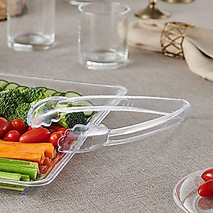 [Clear Tongs 9'' Inches] Plasticpro 9'' Serving Tongs Heavy Duty Reusable Kitchen and BBQ Clear Serving Tong for party's, Caterings, Events, Buffet, Weddings, And every Day use Pack of 12