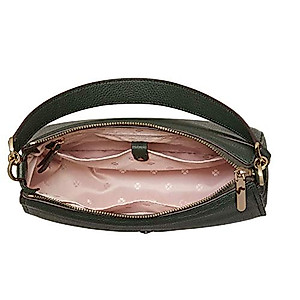 Kate Spade New York Polly Medium Convertible Leather Flap Shoulder Bag in Deep Evergreen