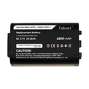 Gikysuiz Replacement Battery for Honeywell Dolphin 99EX & 99GX Series Mobile Computer fits Part Number 99EX-BTES-1 Li-ion Extended Battery 99EX-BTEC-1 Battery 3.7V/6800mAh