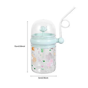 TOYANDONA Baby Drinking Cup with Straw Water Whale Spray sippy Cup Portable Toddler Cups Summer Water Cup Green(Pattern Random)