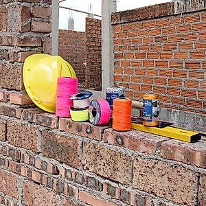 HONGDA Nylon Twine, 1000 Feet #18 Braided Nylon Mason line String Perfect for Masonry Jobs and for The Layout of General Construction, Gardening, DIY Project, Fluorescent Yellow