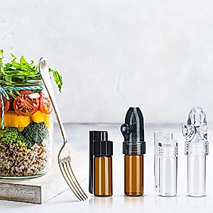 Portable Mini Spice Storage Pepper Shaker Bottle with Spoon (4 Pack),Bottle for Outdoor Camping Travel