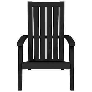 Tidyard Patio Adirondack Chairs 2 pcs Black Polypropylene Outdoor Fire Pit Chair Wooden Garden Armchair for Porch Pool Lawn Deck Backyard Balcony Outdoor