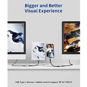 JSAUX USB Type C to Mini DisplayPort Adapter 4K@60Hz, C to Mini Display Port Dongle Cable, Compatible with MacBook Pro 2019 2018, Dell XPS, Samsung Galaxy S21 S20 Plus-Grey