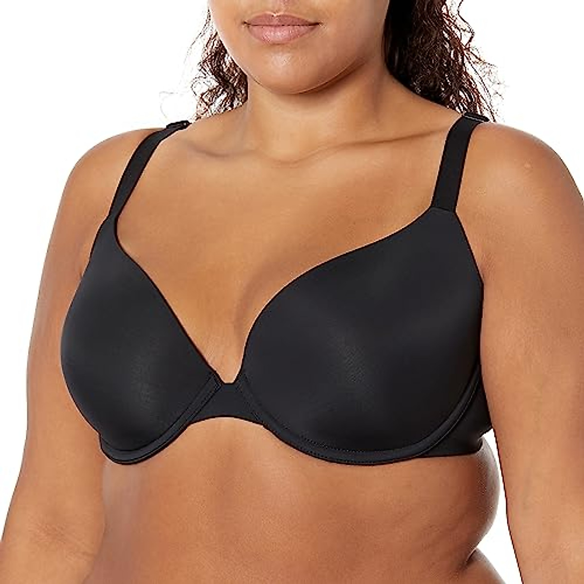 Amazon Essentials Deep Plunge Bras for Women, Lightly Lined, Pack of 2, Black/Soft Petal, Size 40A