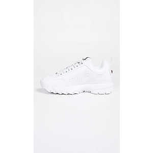 Fila Men's Disruptor II Premium Shoes, White/Fila Navy/Fila Red - 11.5