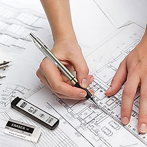 Four Candies Metal Mechanical Pencil Set - 6PCS 0.7mm Art Mechanical Pencils & 360PCS HB Lead Refills & 3PCS Erasers & 9PCS Eraser Refills, Drawing Mechanical Pencils for Writing, Sketching/With Case