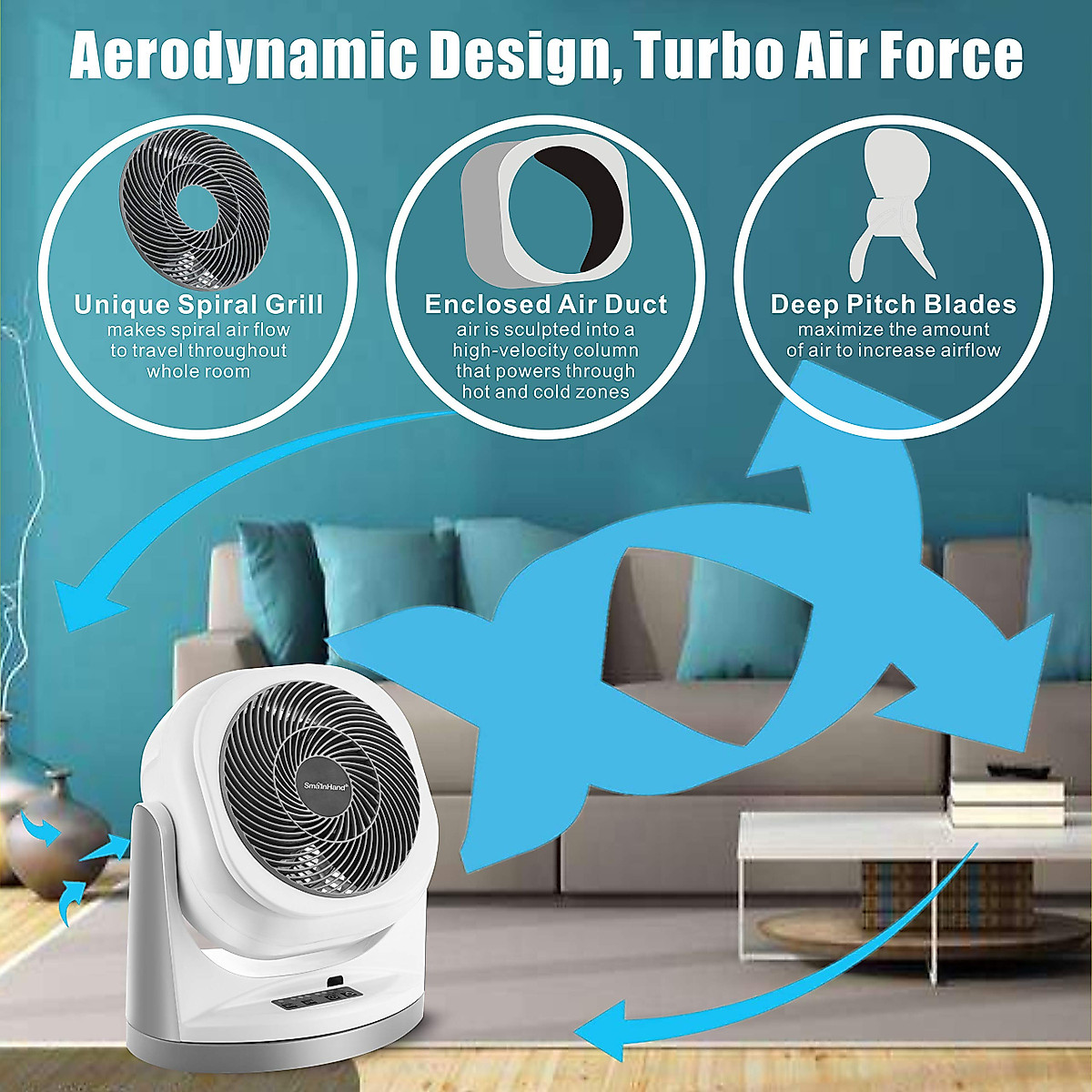 Smart Fan, Alexa Fan, WiFi Air Circulator Fan, Alexa Google Siri Voice Control Oscillating Fan, Room Fan Desk Fans for Bedroom, Floor Fans for Home, Quiet Electric Rotating Table Small Desk Fan, Smart Fan 2.4G WiFi Only (no 5G WiFi)