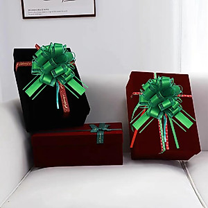 HSXJJ 6 Pcs Large Gift Bow,Pull Bows for Gift Wrapping,6 inches,Basket and Wedding Decoration,Holiday and Birthday Presents Wrapping Bows,Christmas Bows for Gift Wrapping(Green)