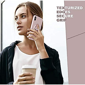 Vooii for iPhone Xs/X Case Kickstand | Baby Grade Liquid Silicone | 10ft Drop Tested Protective, Microfiber Lining Shockproof Full-Body Cover Case for iPhone Xs/X (Sand Pink)