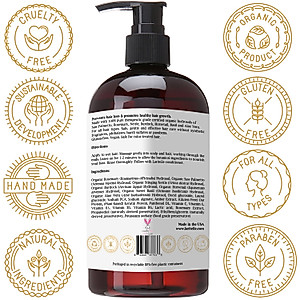 Laritelle Organic Unscented Shampoo Herbal Magic | Hair Loss Prevention, Clarifying & Strengthening | Rosemary & Saw Palmetto | NO GMO, Sulfates, Gluten, Alcohol, Parabens, Phthalates | Hypoallergenic