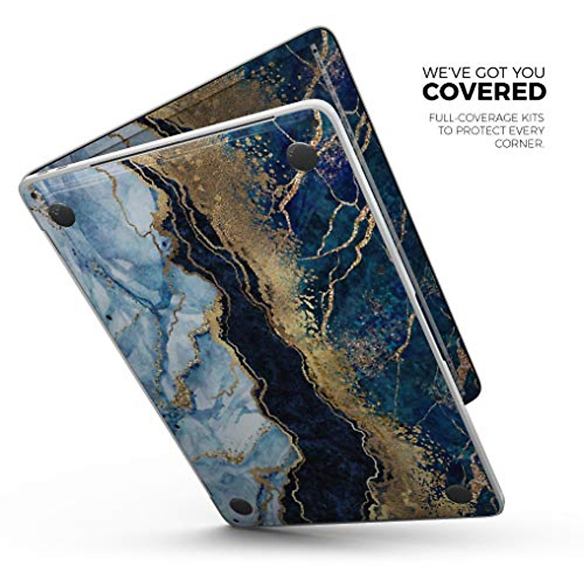 Design Skinz Foiled Marble Agate Full-Body Wrap Scratch Resistant Decal Skin-Kit Compatible with MacBook 13" Pro M1 (A2338)