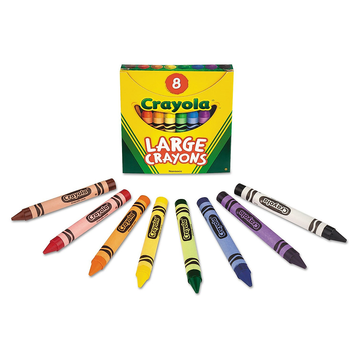 Crayola 520080 Large Crayons, Tuck Box, 8 Colors/Box