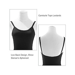 Daydance Black Women's Ballet Leotards Skirted Dance Costumes for Ballerina
