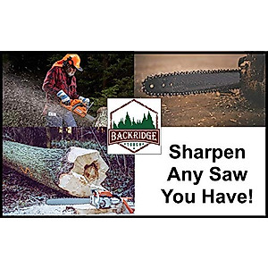 Chainsaw Sharpener File Kit – Flat, 5/32, 3/16, 7/32 Inch Round Files, Raker Tooth Depth Gauge, Blade Filing Guide, Wood Handle & Tool Pouch – used to Sharpen Chain Saw Teeth - 8 Piece Sharpening Set