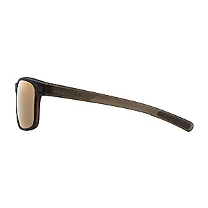 Native Eyewear Wells Polarized Rectangular Sunglasses, Matte Brown Crystal/Bronze Reflex, 58 mm
