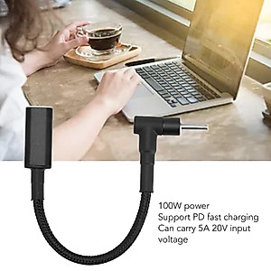 Yoidesu Type C USB - C Female Input to DC Male 2.5x0.7mm Power PD Charge Cable 100W 5A 20V Laptop Charging Adapter