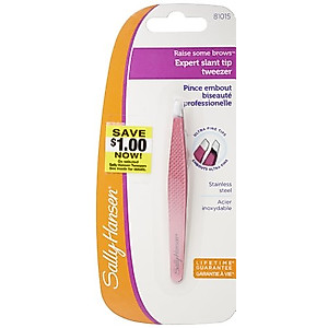 Sally Hansen Raise Some Brows-Slant Tip Tweezer with Platform, Eyebrow Tweezers,Tweezers, Pointed Tweezers, Grasp Hairs Firmly and Securely
