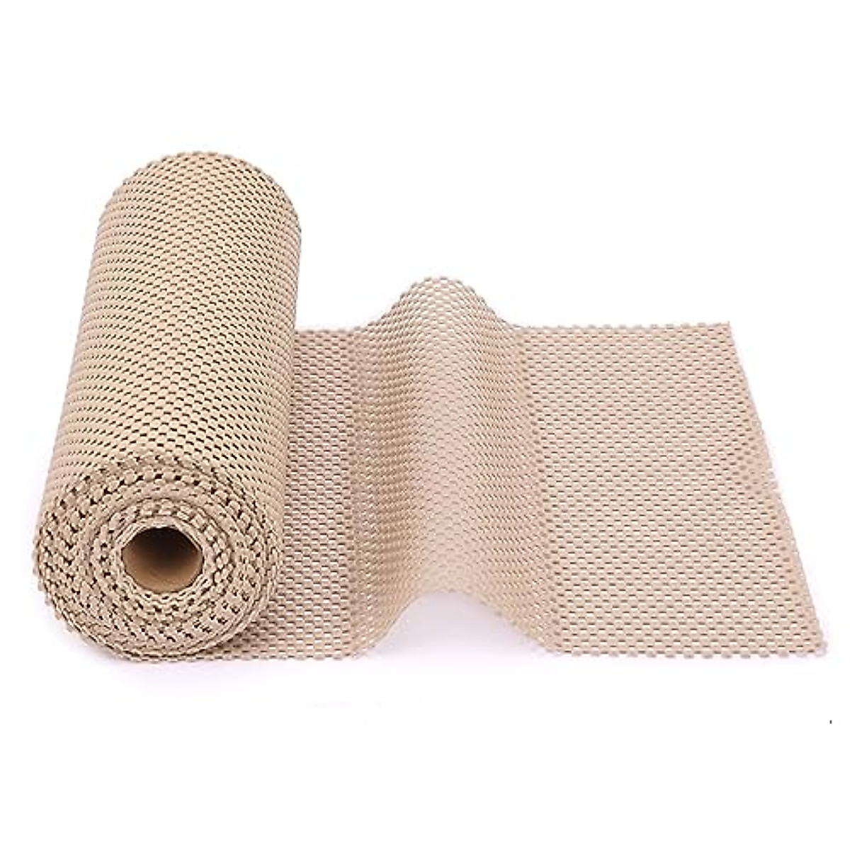 Shelf Liner for Kitchen Cabinets, 12 in x 25 FT, Strong Grip Non-Adhesive Shelf Liner, Waterproof Non-Slip Drawer Liner, Easy to Clean and Install, Perfect for Closets, Tables (Beige, 12in x 25ft)