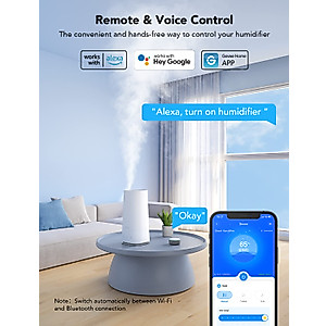 Govee 4L Smart Humidifiers for Bedroom with Hygrometer Thermometer, WiFi Voice & Remote Control, Top Fill Cool Mist Humidifiers for Baby and Plants, Essential Oils Diffuser, Lasts up to 36 Hours