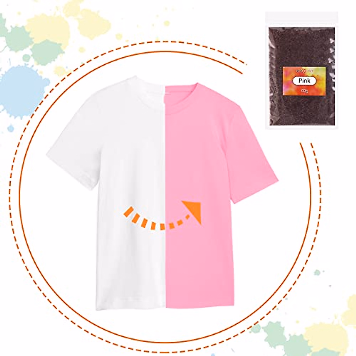 HTVRONT Fabric Dye for Polyester, Synthetic Fabric Dye - Large Capacity 60g Polyester Fabric Dye - Vibrant Polyester Dye for Plastic, Silicone, Fabric Coloring and Renewal (Pink)