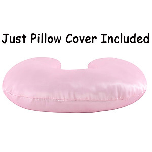 Pro Goleem Satin Nursing Pillow Cover Silk Feeling Soft Feeding Pillow Slipcover for Breastfeeding Moms Fits Standard Infant Nursing Pillow or Positioner Pink